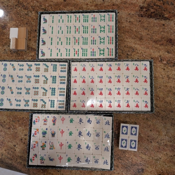 Games | New Classic Chinese Mahjong Tile Set In Green Case | Poshmark